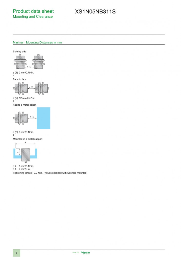 XS1N05NB311S technical document page 4