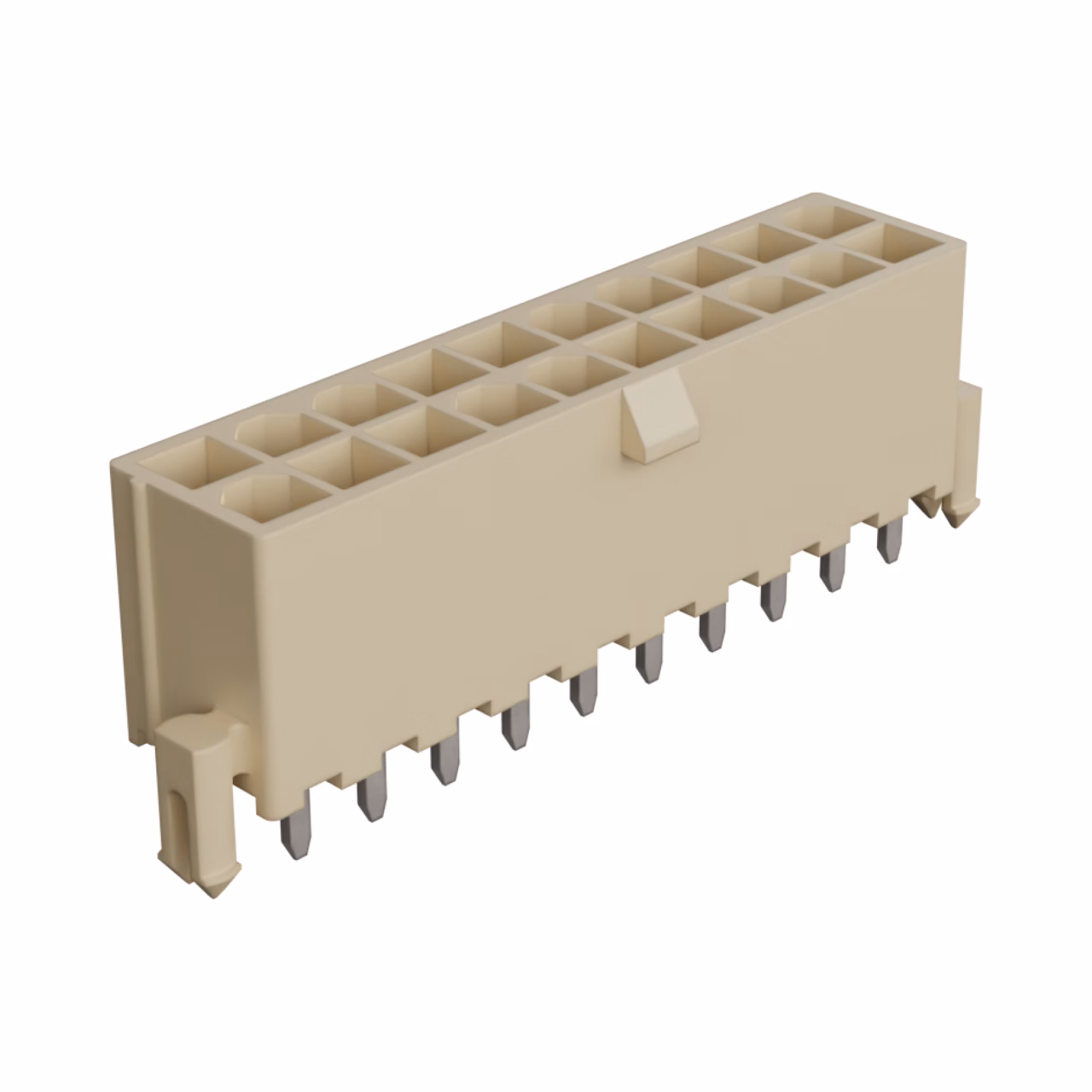 Mini-Fit HCS Header, 4.20mm Pitch, Dual Row, Vertical, with Snap-in Plastic Peg PCB Lock, 20 Circuits, Nylon 6/6 94V-0, Matte Tin (Sn) Plating, without Drain Holes for sale