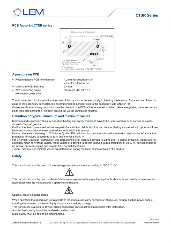 CTSR series datasheet page 10