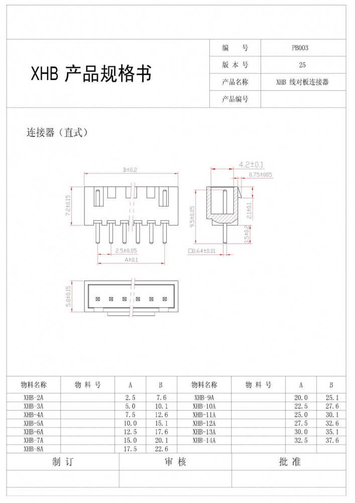XHB series specification page 2