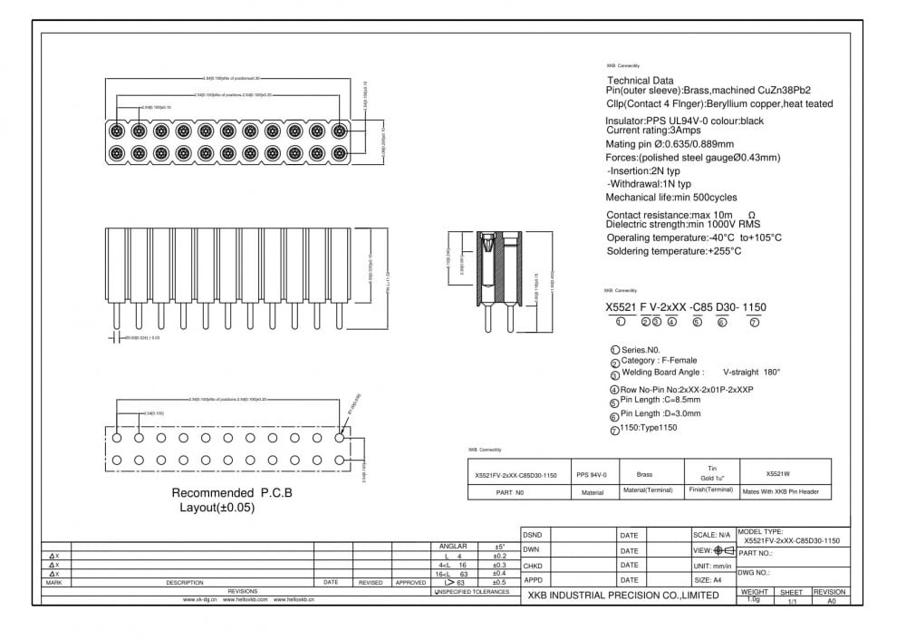 X5521FV-2x15-C85D30-1150 technical drawing page 1