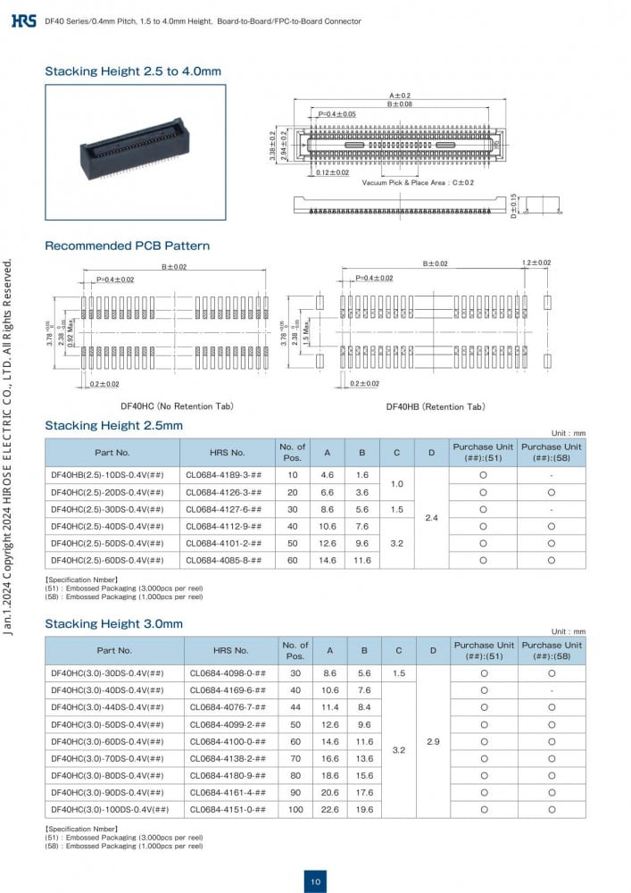 HRS DF40 datasheet page 10