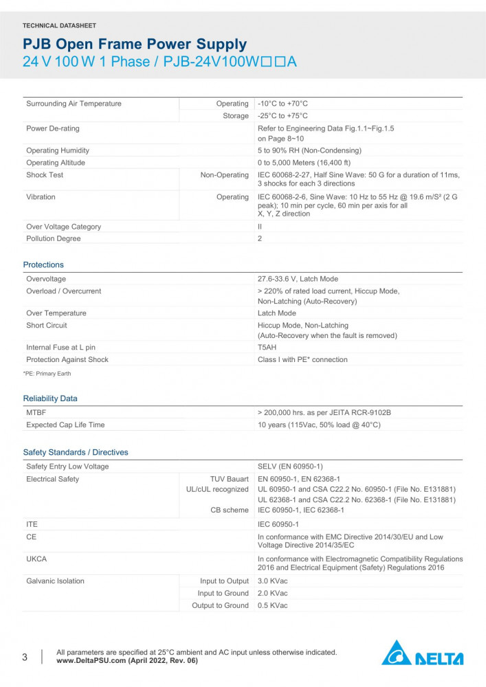 DELTA PJB datasheet page 3