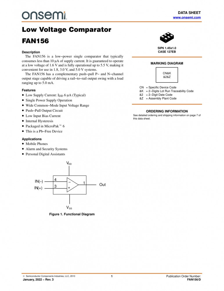 FAN156 datasheet page 1