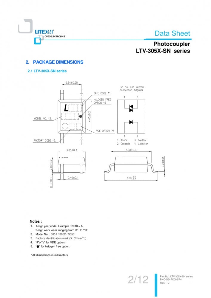 LTV-3052-SN datasheet page 2