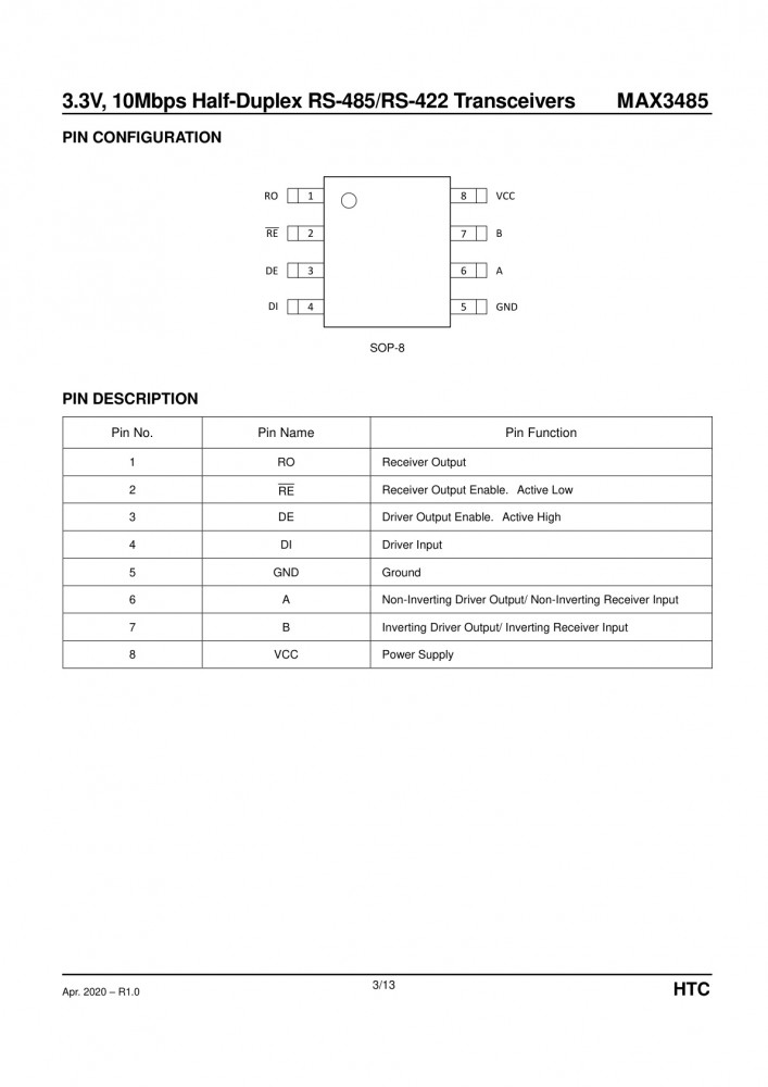 MAX3485ED datasheet page 3