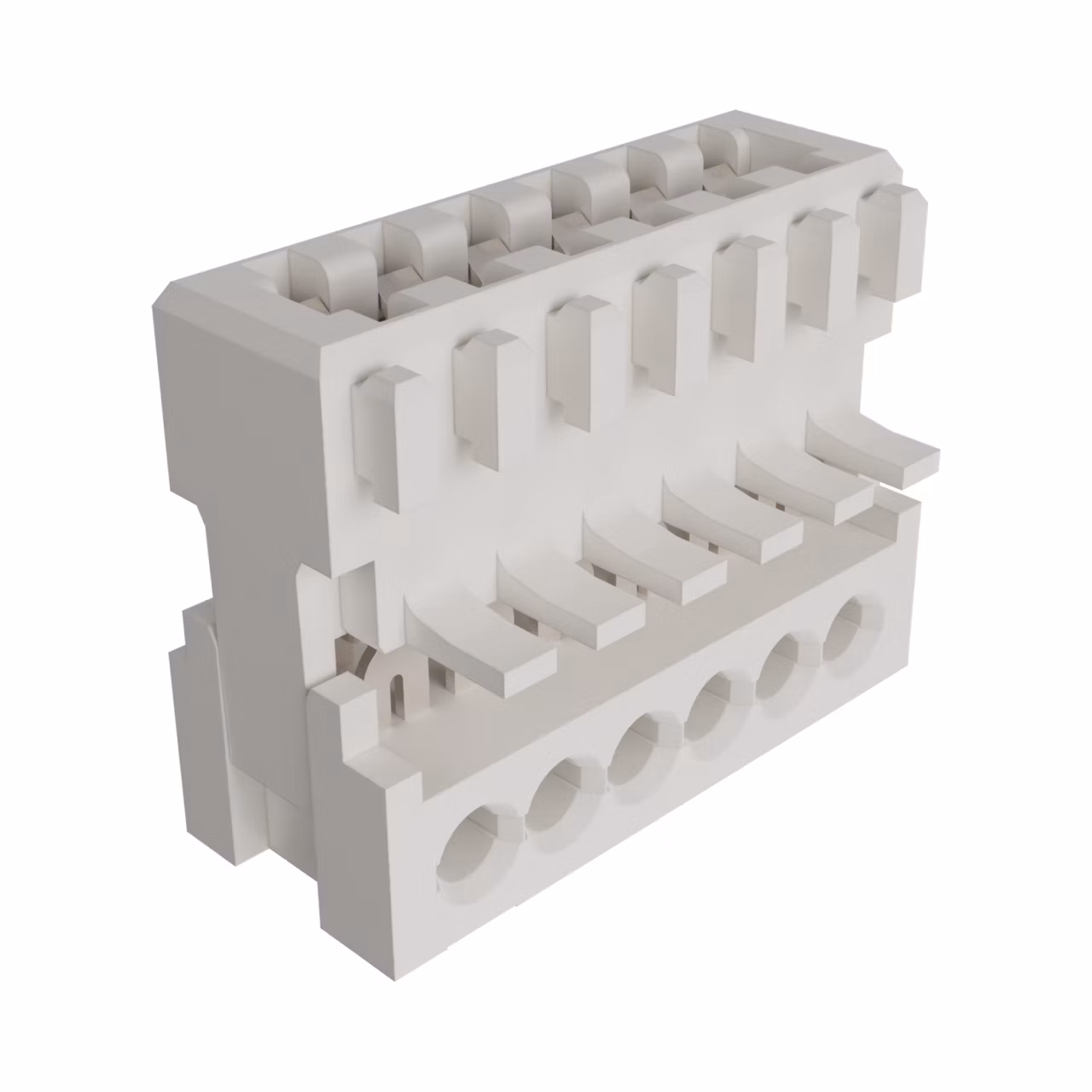 Appli-Mate RAST 2.5 Female Connector, 2.50mm Pitch, 6 Circuits, All Position Keys, Closed Endwalls, Green Color Stripe for sale