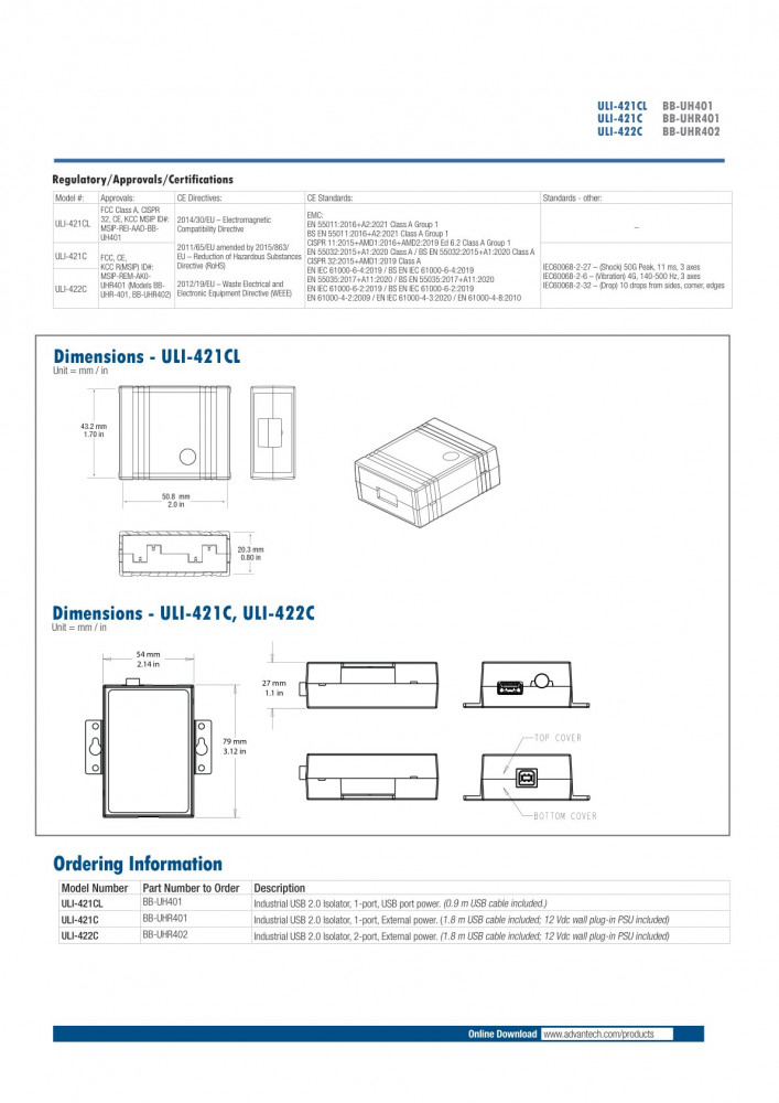 BB-UHR401 product documentation page 2