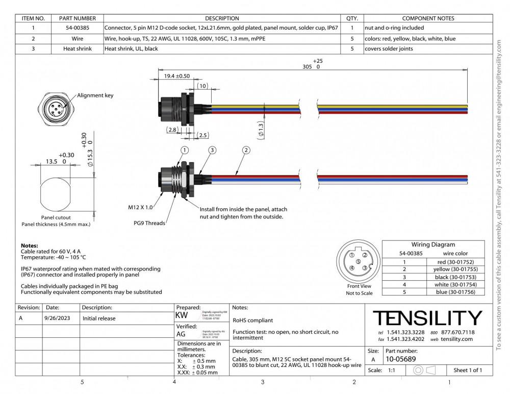 Tensility International 10-05689 product drawing