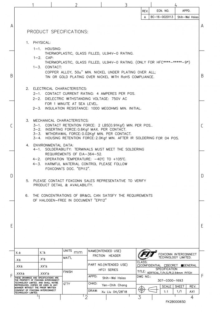 FOXCONN HFC1040 series drawing page 10