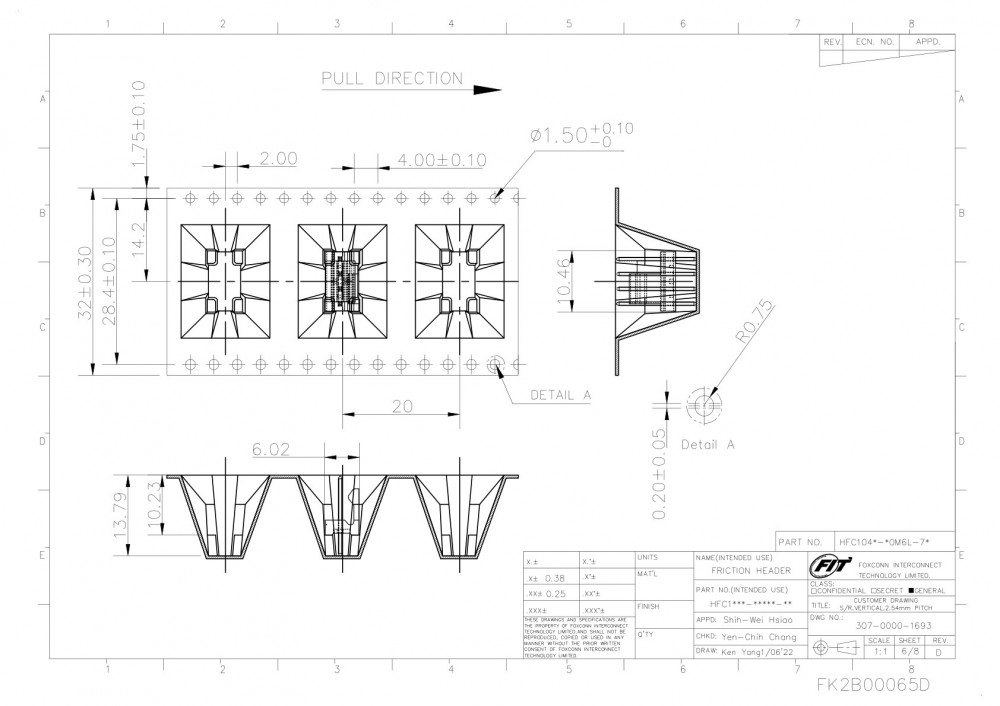 FOXCONN HFC1040 series drawing page 6