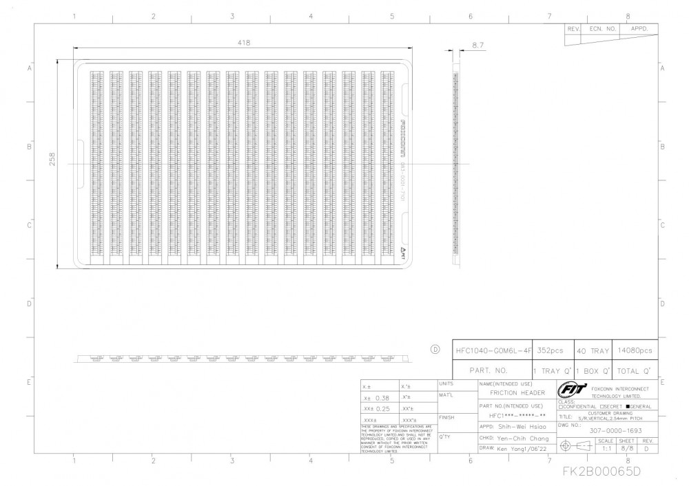FOXCONN HFC1040 series drawing page 8