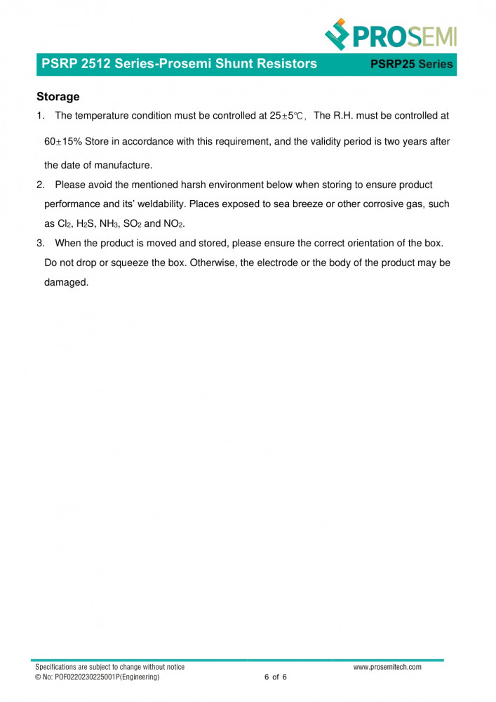 PSRP 2512 series datasheet page 6