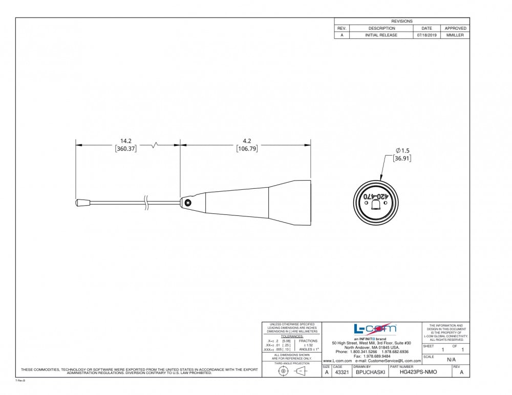 HG423PS-NMO technical document page
