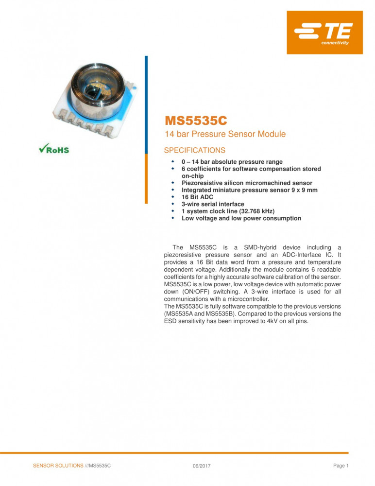 MS5535C datasheet page 1