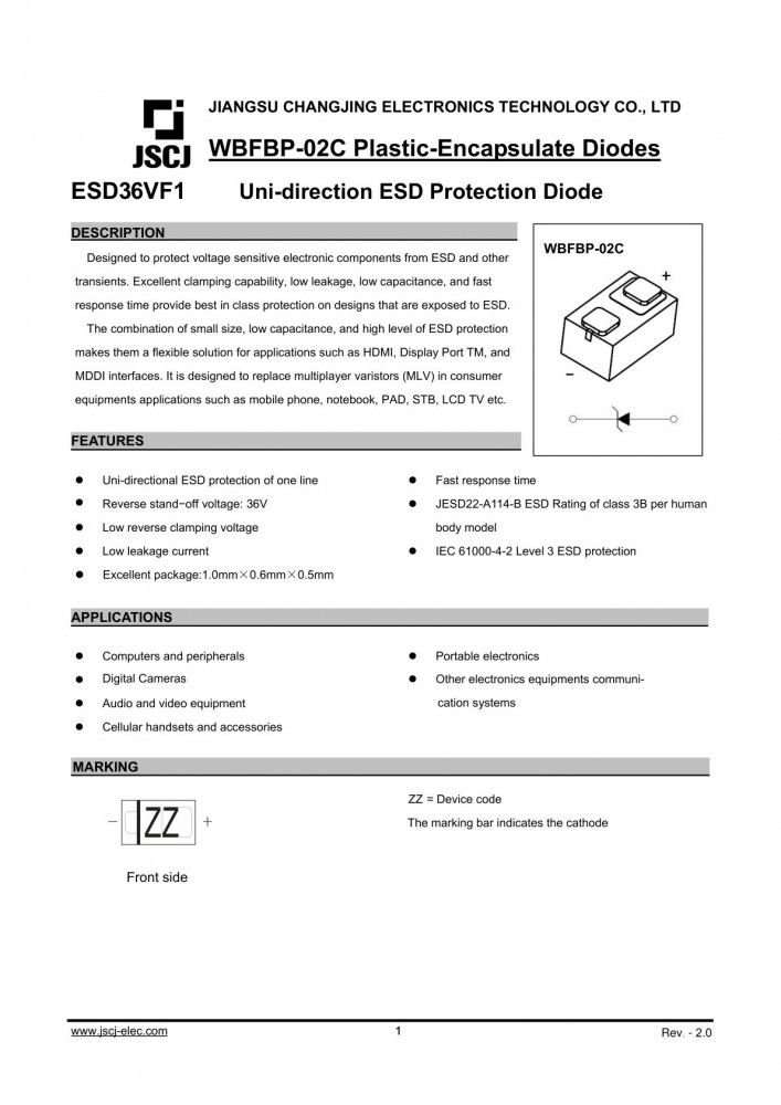 ESD36VF1 datasheet page 1