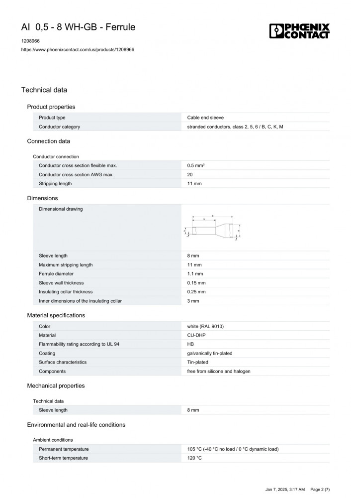 Phoenix Contact 1208966 technical document page 2