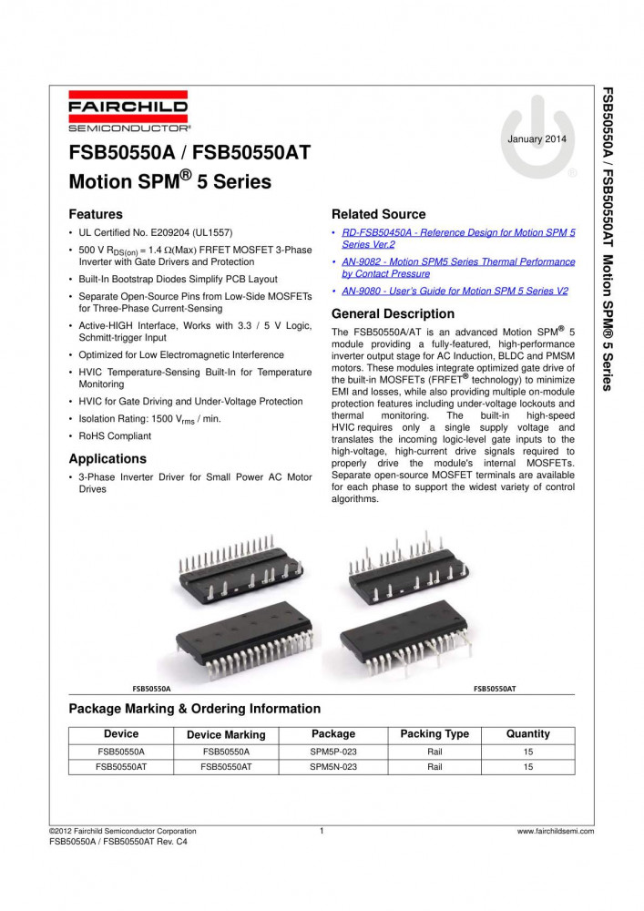 FSB50550A datasheet page 2