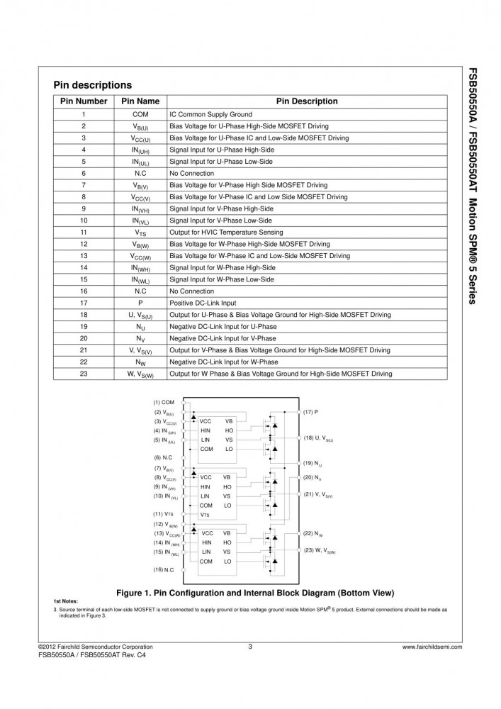 FSB50550A datasheet page 4