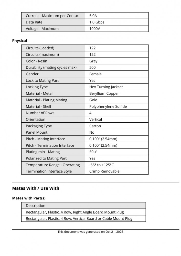 Technical document page 2 for WRDDXA122SAJTB