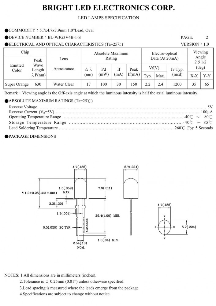 BL-WJG3V4B-1-S datasheet page 1