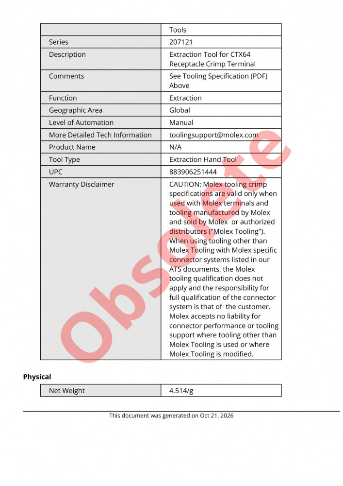 Tooling specification document preview, page 2