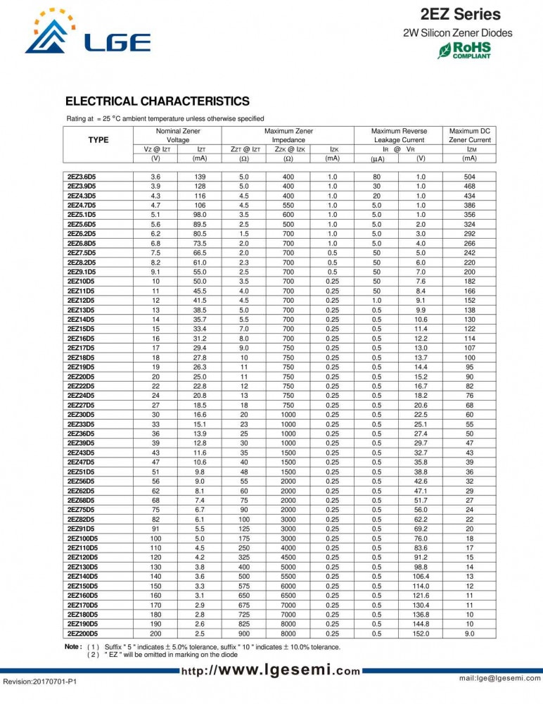 LGE 2EZ200D5 datasheet page 2