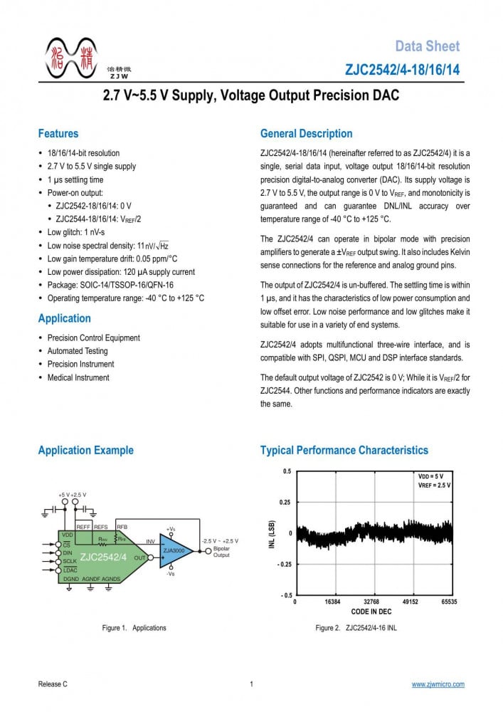 ZJC2542 datasheet page 1