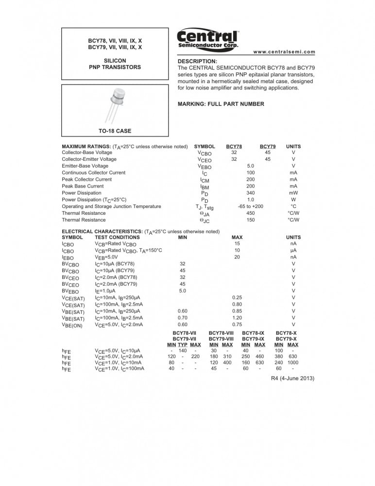 BCY79-IX technical document page 1