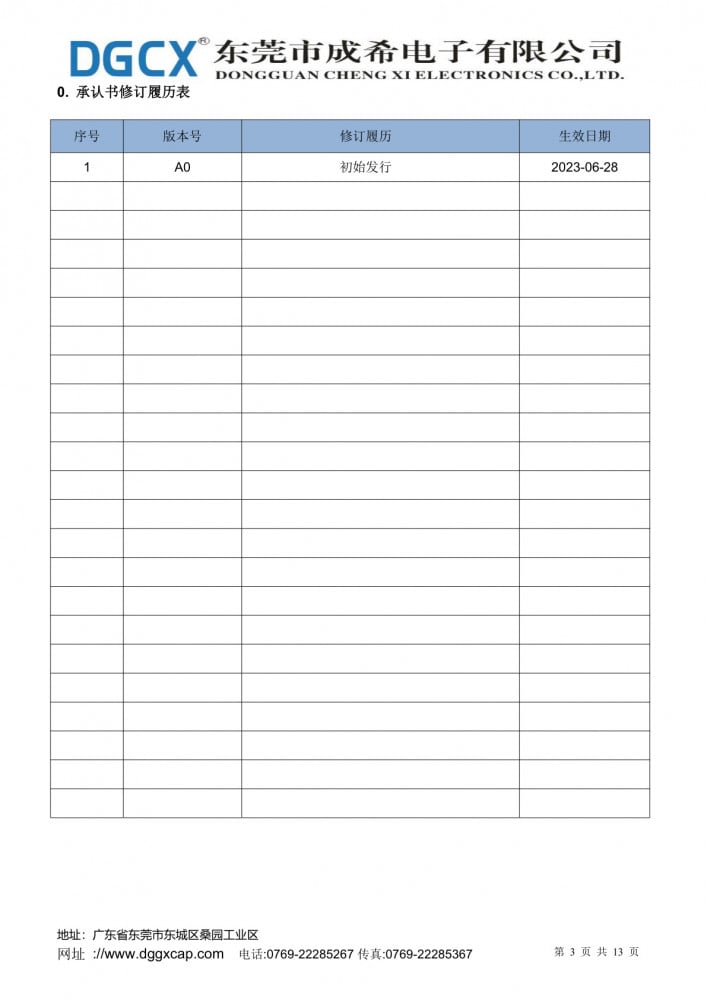 DGCX specification document page 3