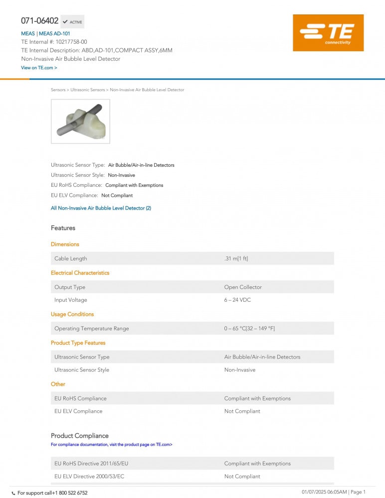 071-06402 technical document page 1