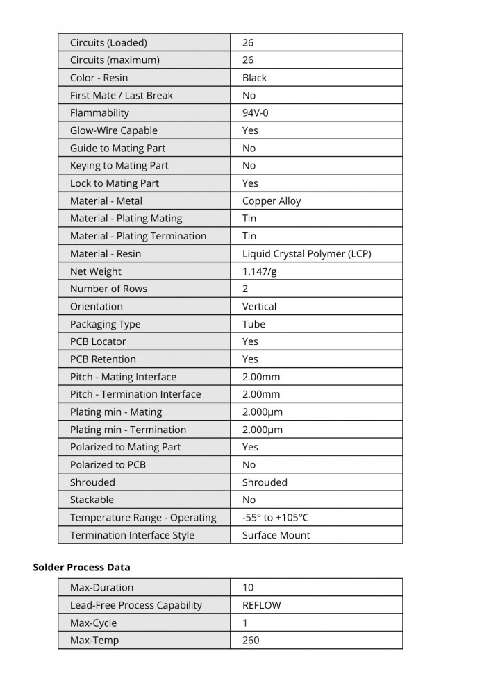 Molex Milli-Grid product specification page 3