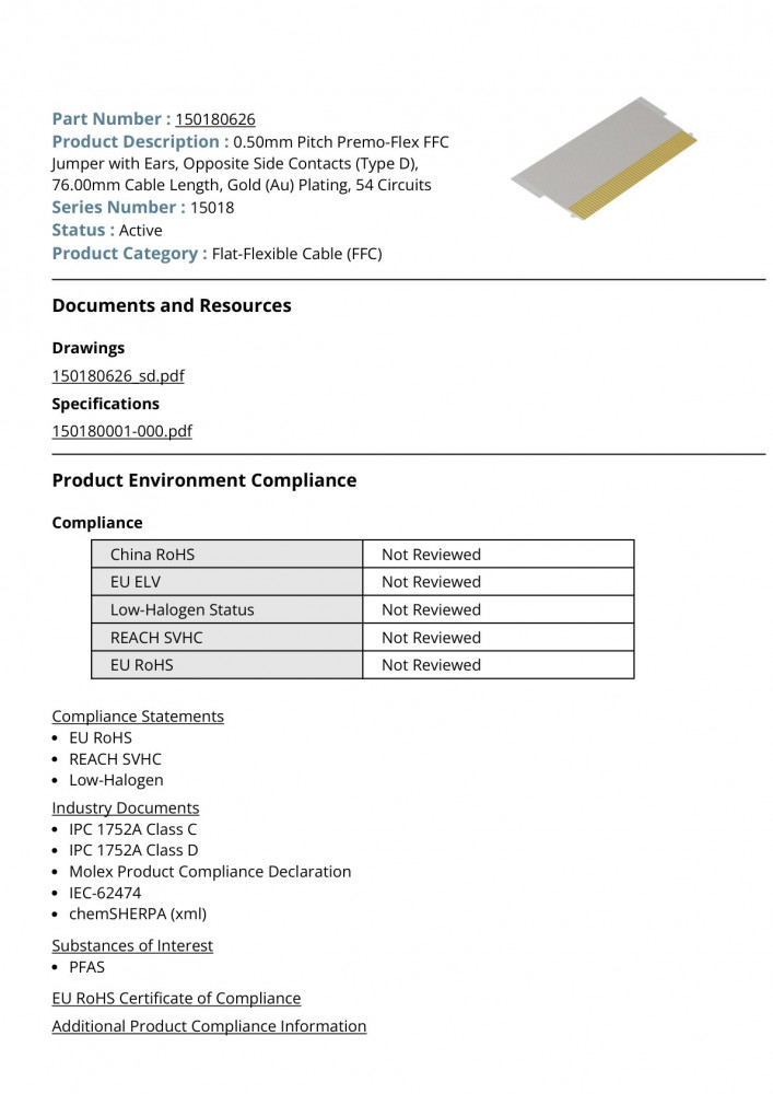 Product specification page 1