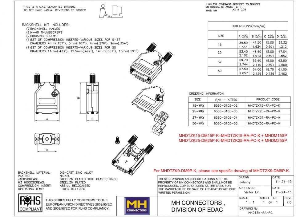 MHDTZK25-DM25P-K technical drawing page 1
