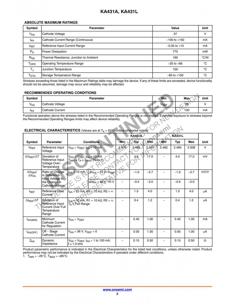 KA431A datasheet page 2