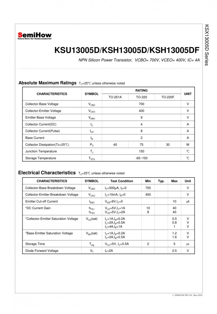 KSH13005DF datasheet page 2