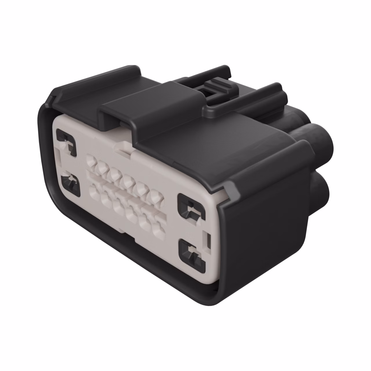 MX150 Hybrid Mat-Sealed Female Connector Assembly, Dual Row, 16 Circuits, Keying Option C, Dark Gray for sale