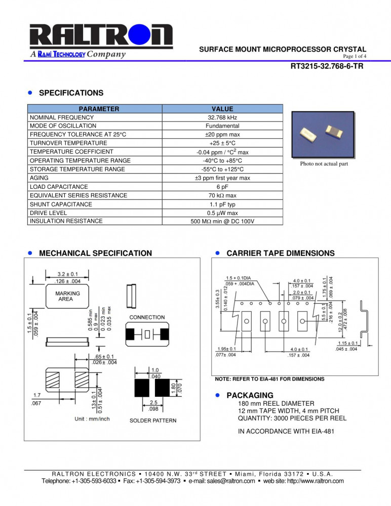 RT3215-32.768-6-TR datasheet page 1