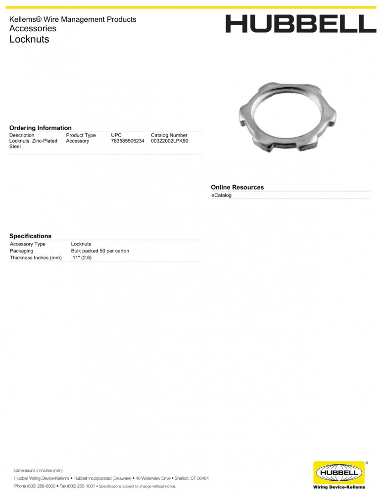 Technical document visual for Burndy 00322002LPK50