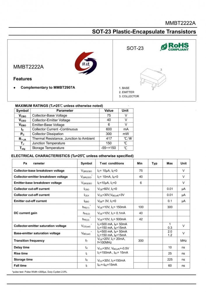 MMBT2222A datasheet page 1