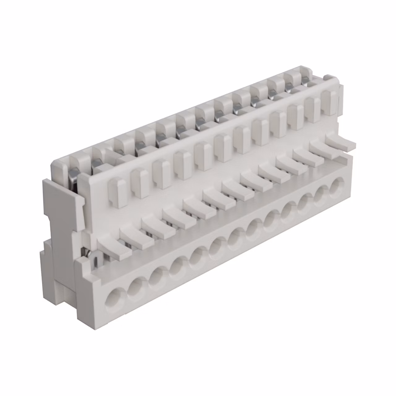 Appli-Mate RAST 2.5 IDT Housing, 2.50mm Pitch, with Side Latches, Female, 13 Circuits, Position Keys A & N Removed, Polarizing Rib Between 2/3 for sale