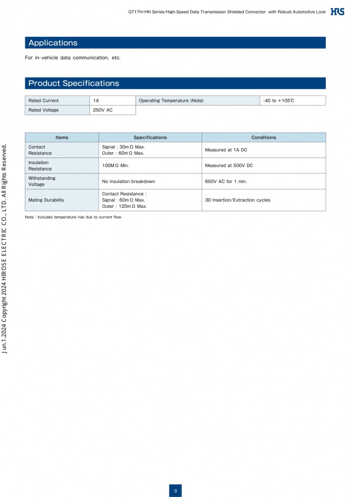 HRS GT17H/HN datasheet page 3