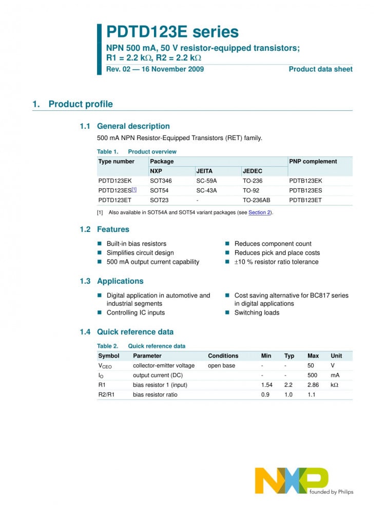 PDTD123ET datasheet page 2