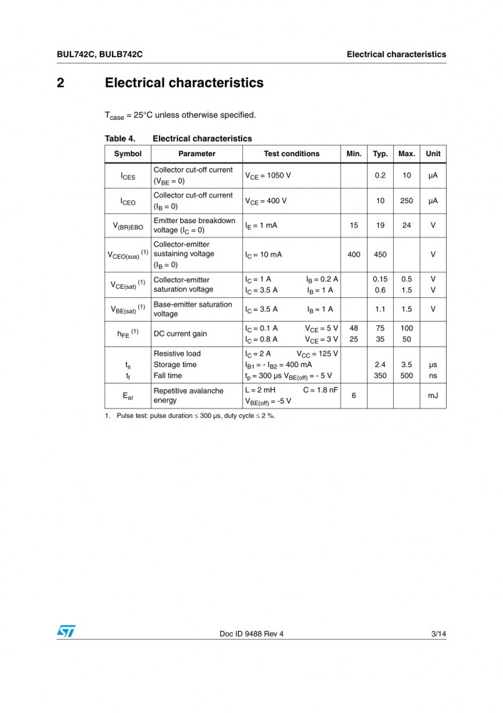 BULB742C datasheet page 3