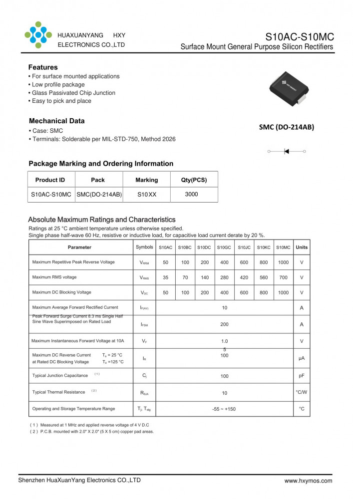 S10MC datasheet page 1