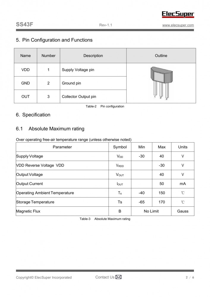 SS43F datasheet page 2