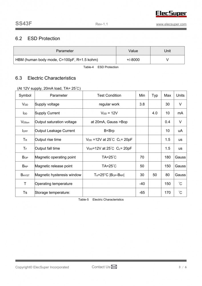 SS43F datasheet page 3