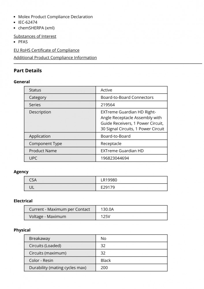 MOLEX 2195640026 technical drawing page 2