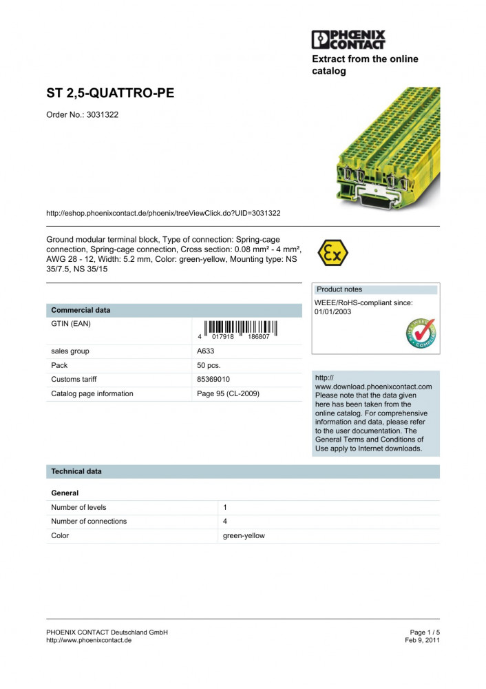 ST 2,5-QUATTRO-PE document page 1