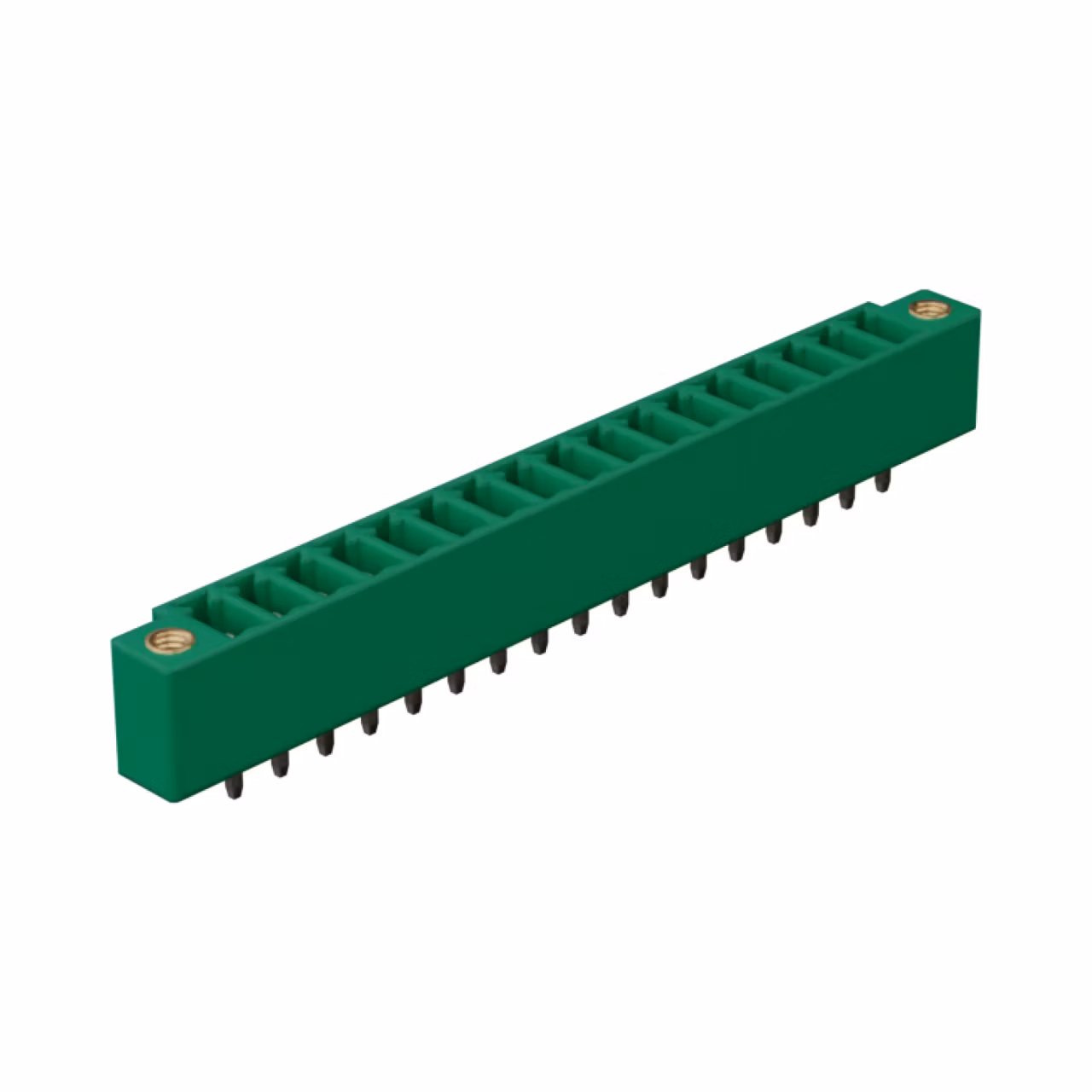 3.81mm Pitch Eurostyle Vertical PCB Header, with Threaded Retention Inserts, Green Housing, 17 Circuits for sale